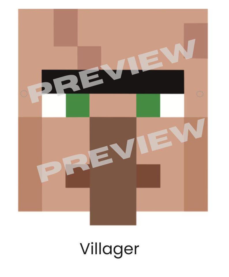 Minecraft Mask Printable "village Set" - Etsy