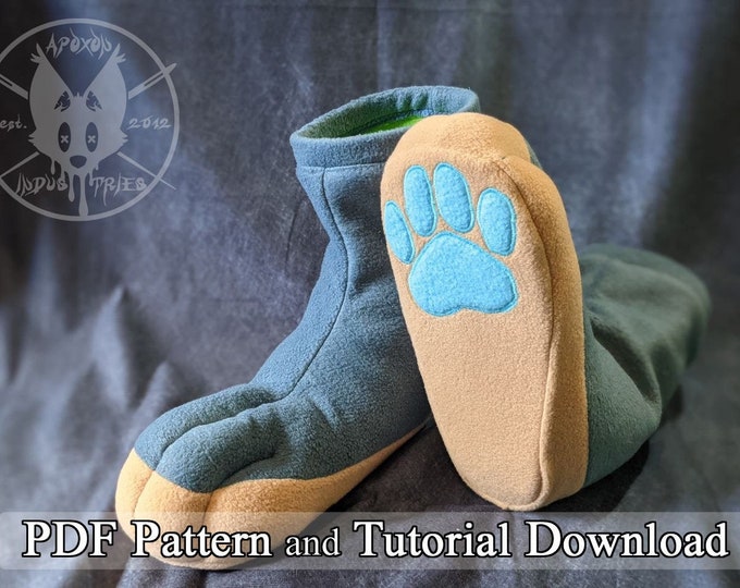 Kemocube's Fursuit Slim Sock Paws Pattern Digital PDF Download - Etsy