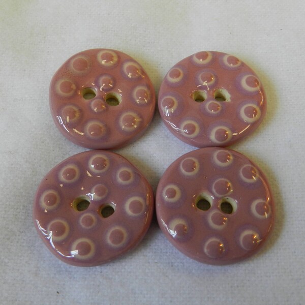 Pink Ceramic Buttons - Etsy