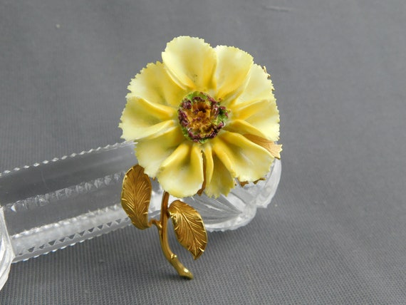 Giovanni Porcelain Flower Brooch Signed Vintage Made … - Gem