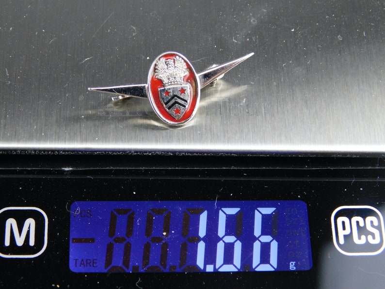 Signed Sterling Silver Insignia Pin by Kinney Enameled Open - Etsy