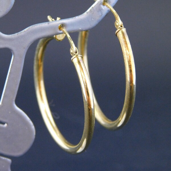 Gold Latch Back Hoop Earrings - Etsy
