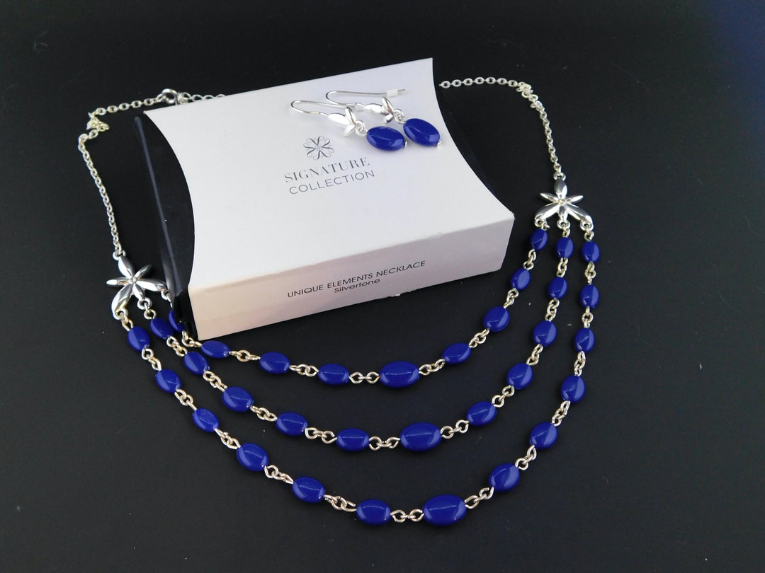 NOS Avon Signature Collection Set Necklace Pierced Earrings Unique ...