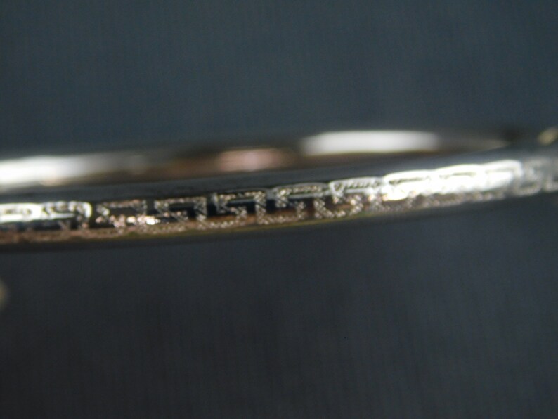 Greek Key Design Sterling Silver Hinged Bangle Bracelet by - Etsy