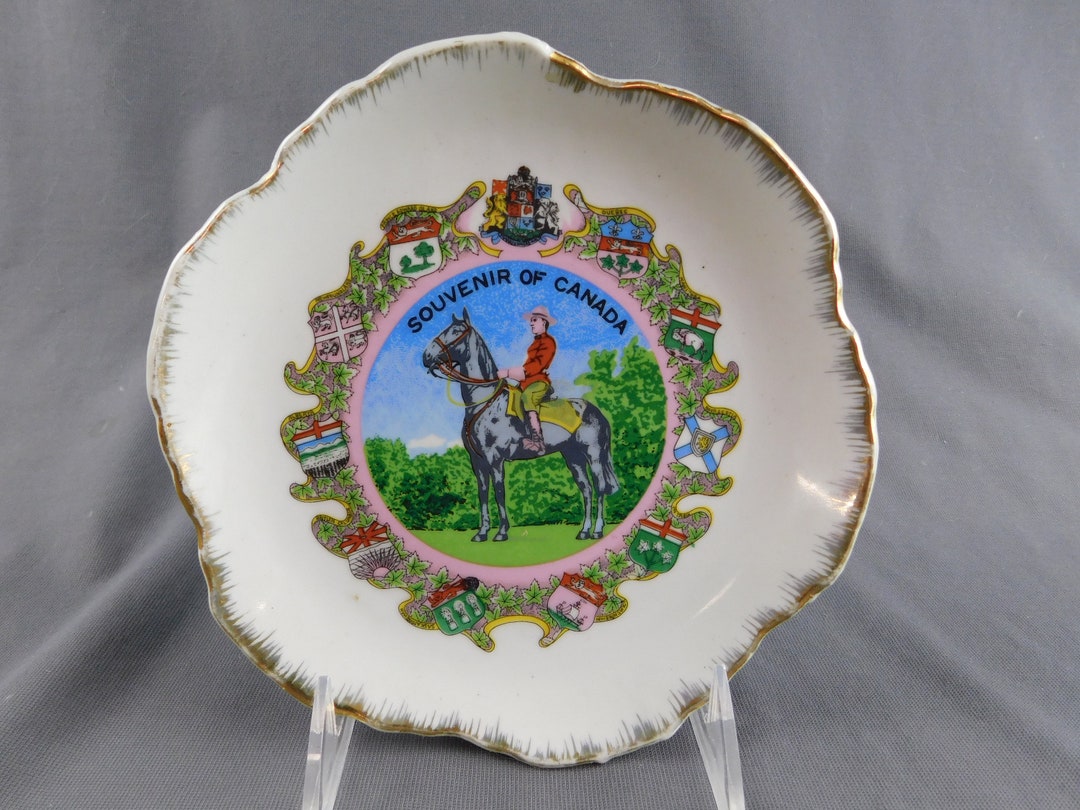 Vintage Canada Souvenir Plate R.C.M.P. Royal Canadian Mounted Police-7 ...