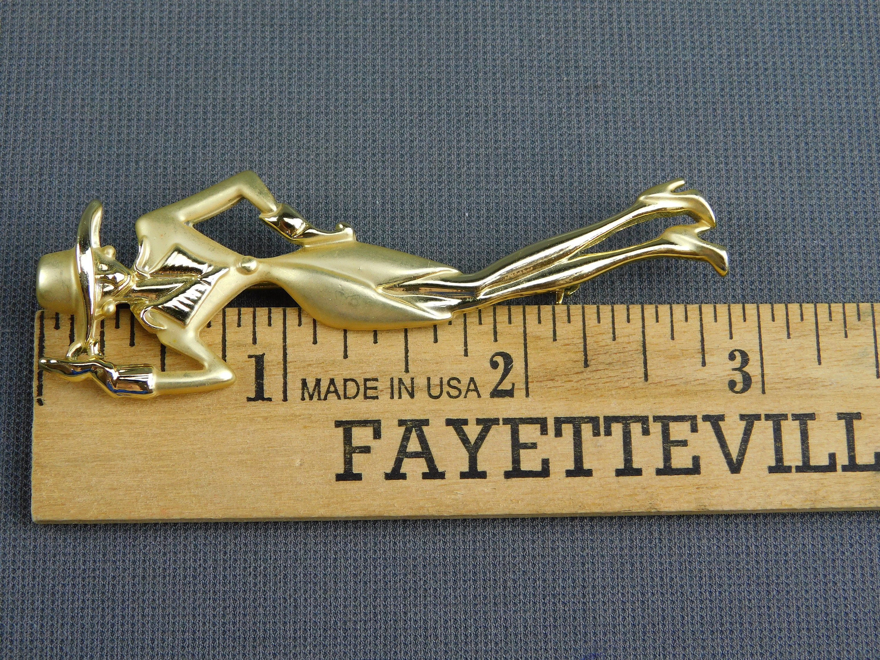 Signed A.J.C. Lady Pin Brooch Matte and Polished Gold Tone AJC | Etsy