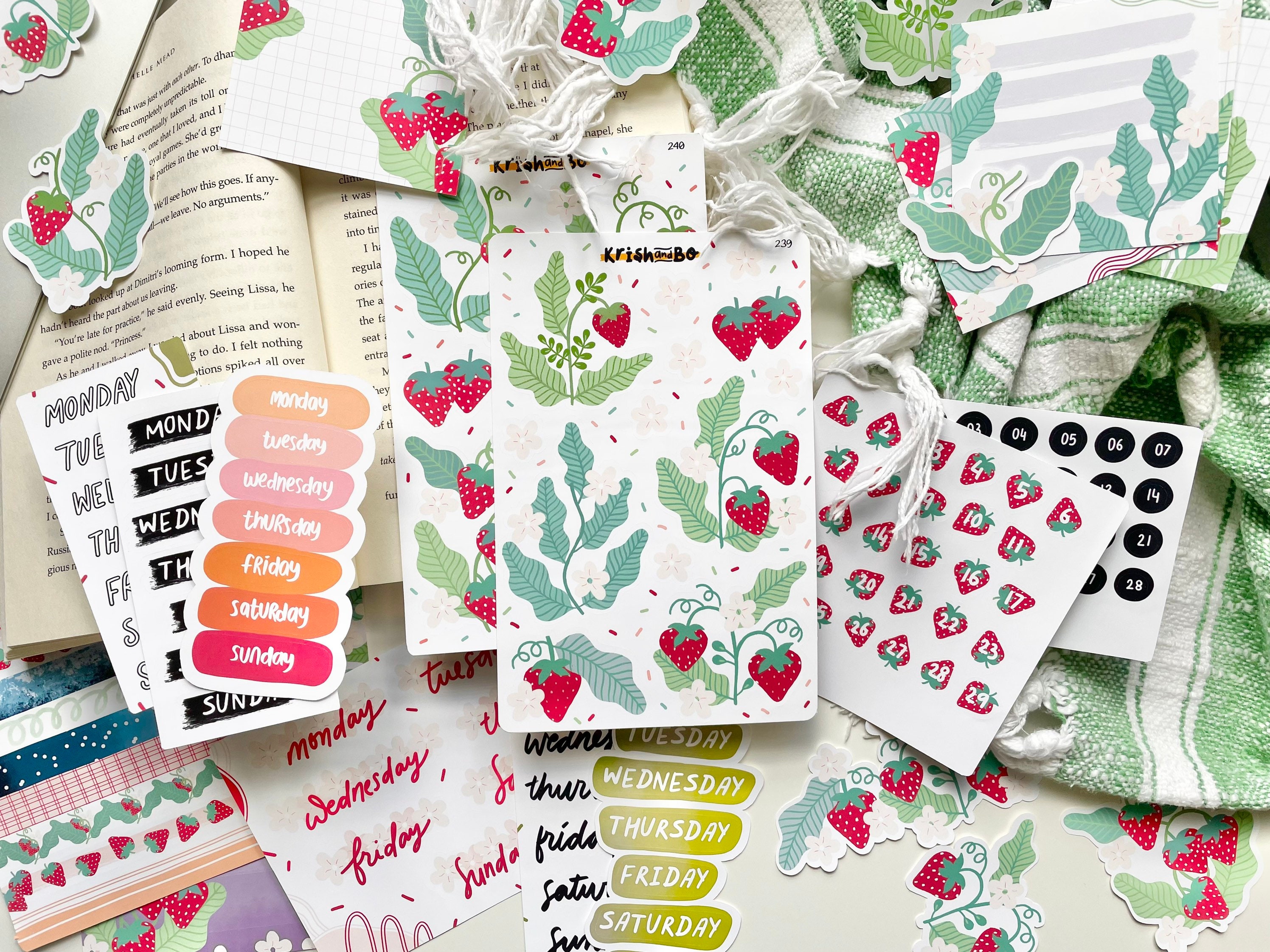 Summer Sticker Strawberry Sticker Cute Sticker | Bullet Journal Sticker ...