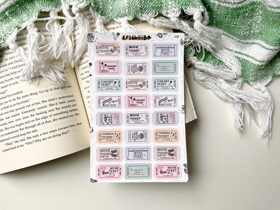 Journaling Stickers Movie Night Planner Stickers Planner Sticker Sheet ...