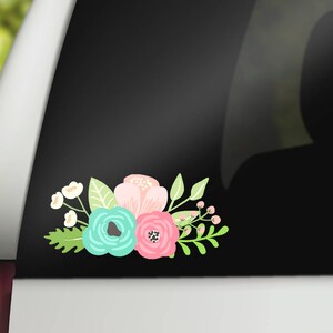 Pastel Bouquet Decal Pink Floral Decal Sticker Trendy Sticker Corner ...