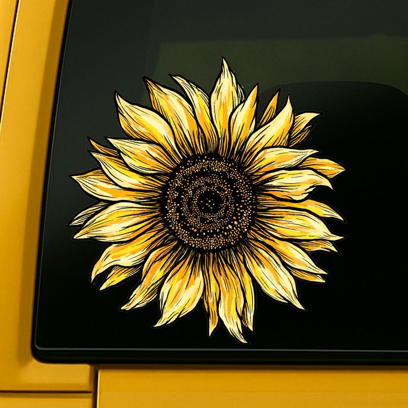 12 Sunflower Vinyl Sticker - Etsy
