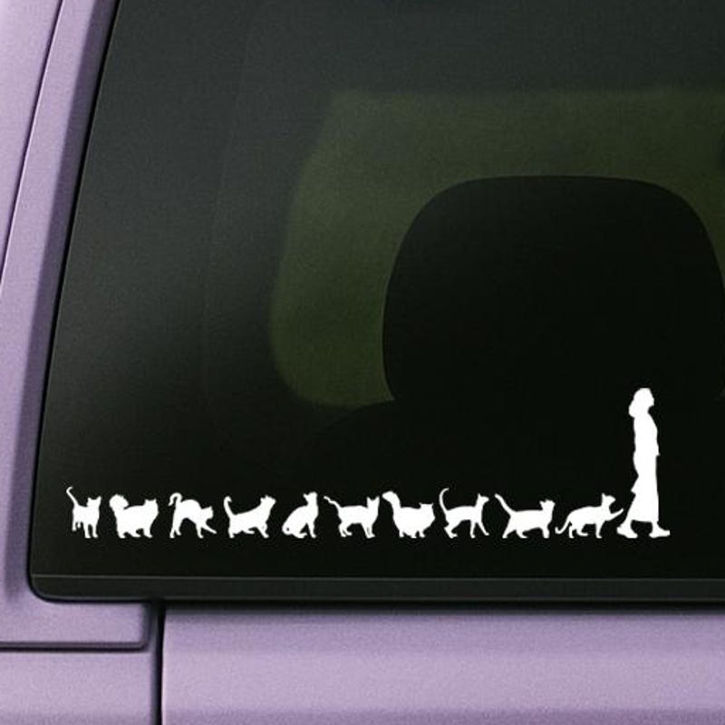 Cat Car Family Stickers - Etsy