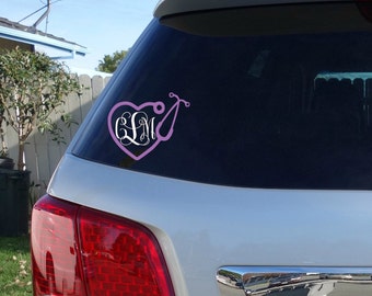 Car initials decal | Etsy