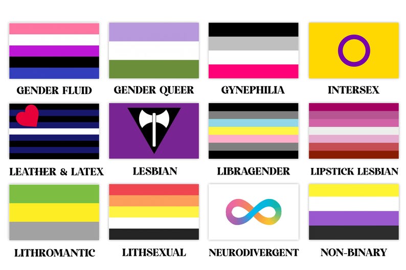 Trigender Pride Flag Decal (waterproof) Purple, Green and Pink Flag - Etsy