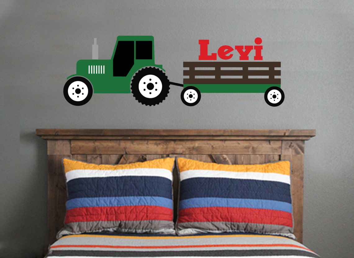 Tractor Wall Decal Green Tractor Wall Decal Boys Bedroom - Etsy