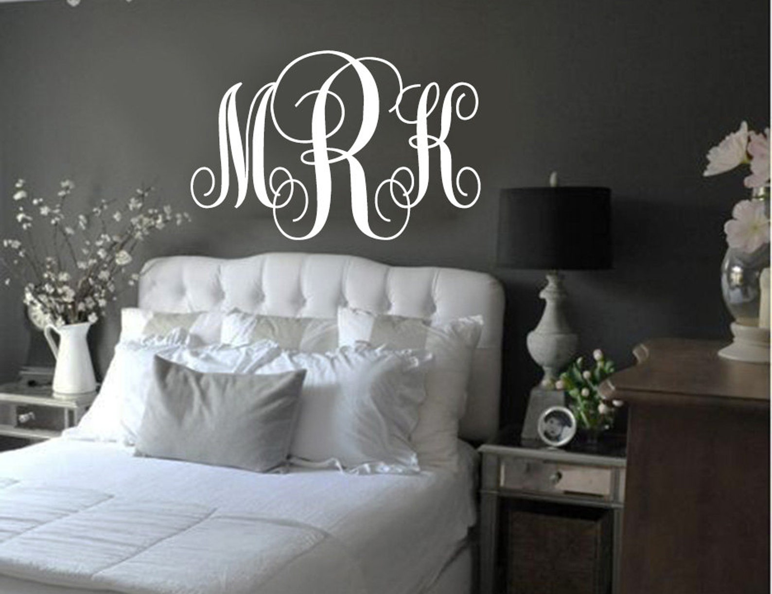 Monogram Wall Decal Initial Wall Decal Nursery Decal - Etsy