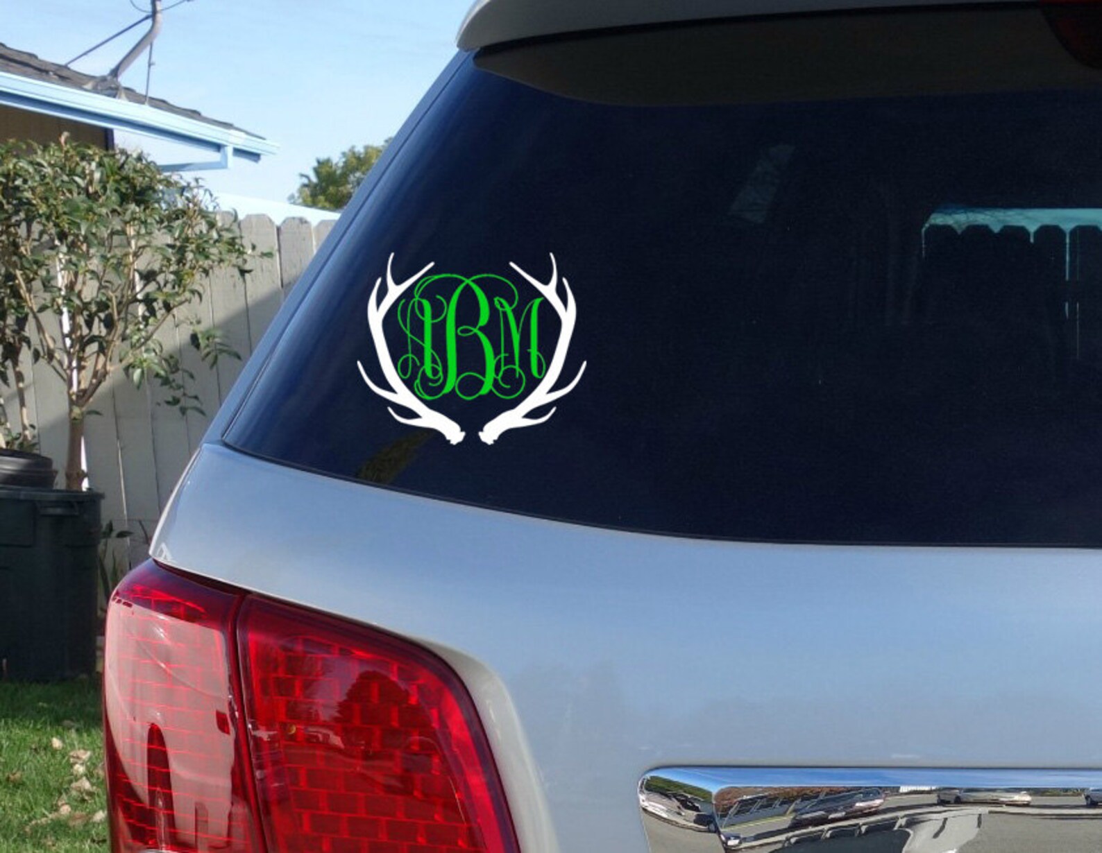Deer Antler Monogram Car Window Decal Initials Car Window - Etsy