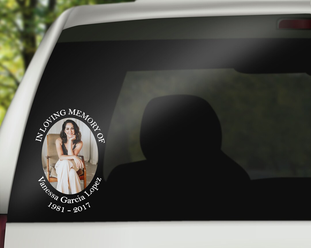 Oval Photo Memorial Decal in Memory Sticker Funeral Gift Mourning Gift ...