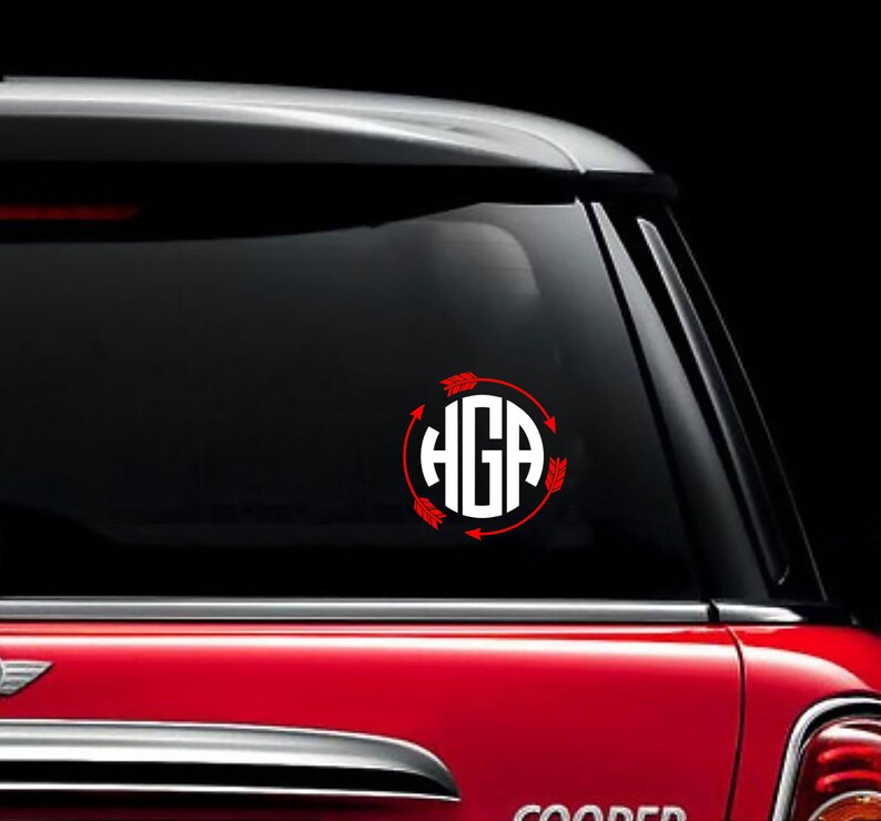 Arrow Monogram Vinyl Decal Personalized Arrow Monogram Decal - Etsy