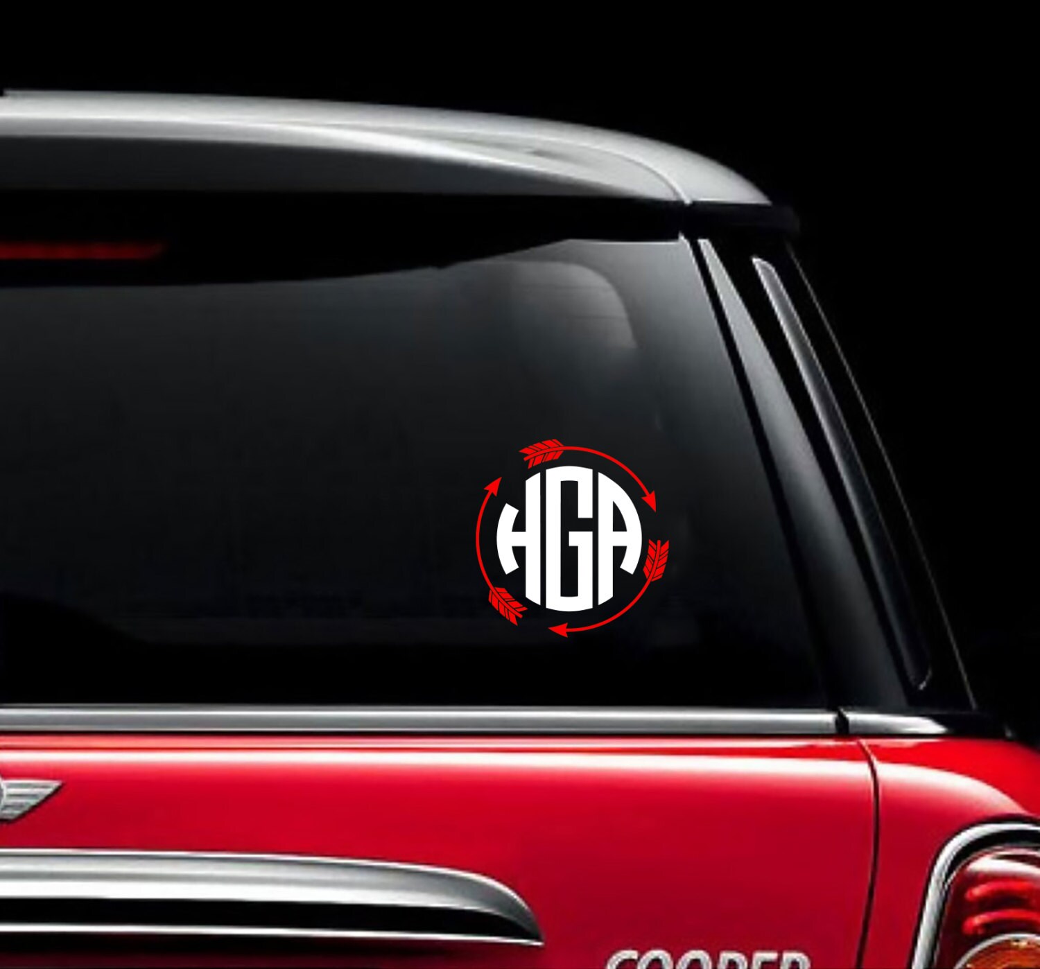 Arrow Monogram Vinyl Decal Personalized Arrow Monogram Decal | Etsy