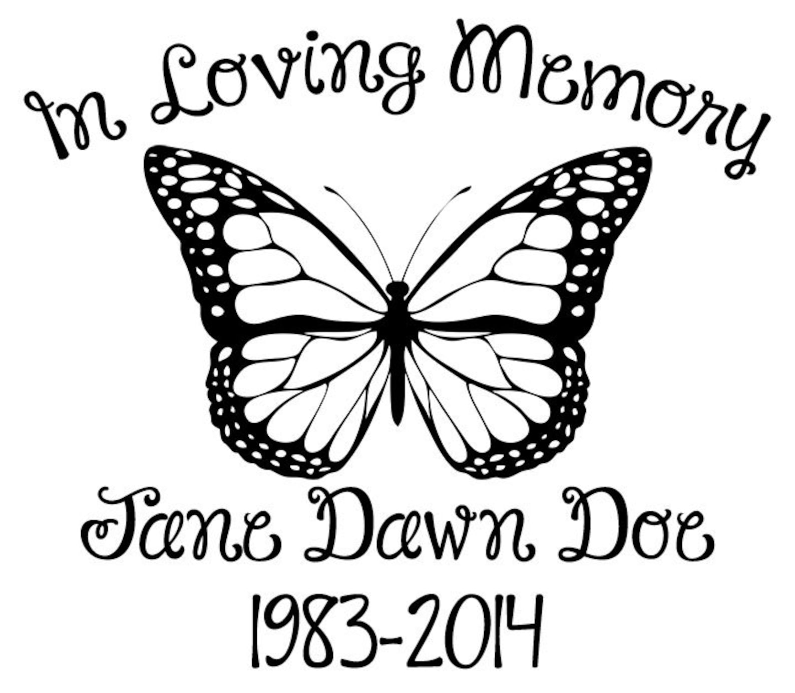 In Loving Memory Car Window Decal With A Butterfly Car - Etsy