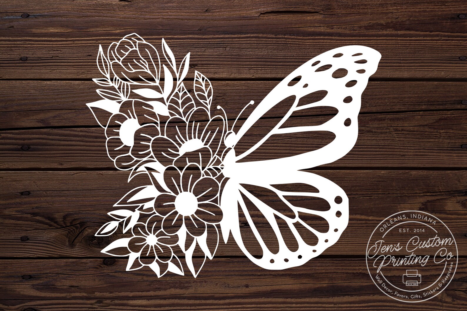 Floral Butterfly Car Window Decal Monarch Butterfly With | Etsy