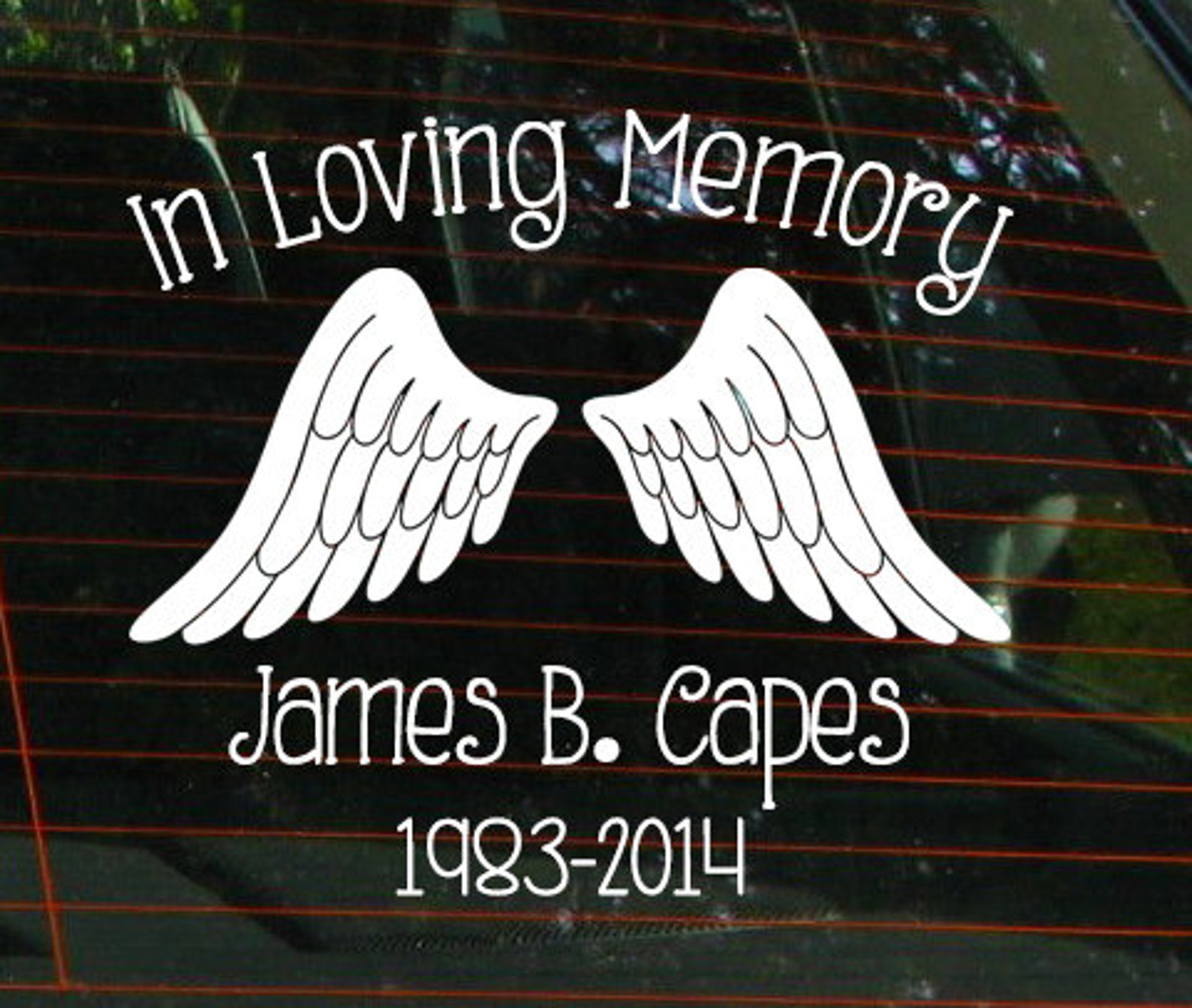 In Loving Memory Car Window Decal With Angel Wings Car Decals - Etsy