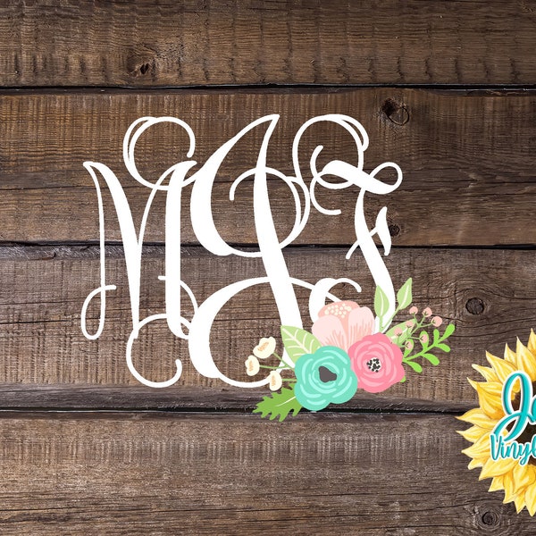 Monogram Sticker - Etsy
