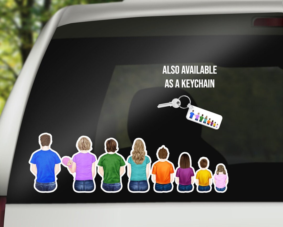Custom Family Car Decal: Customizable Portrait Sticker - Etsy