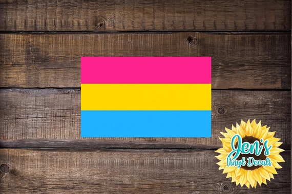 Pansexual Pride Flag Decal waterproof Blue Yellow and Pink | Etsy