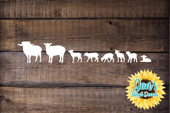 Sheep Family Car Window Decal Sheep Family Decal Sheep Decal | Etsy