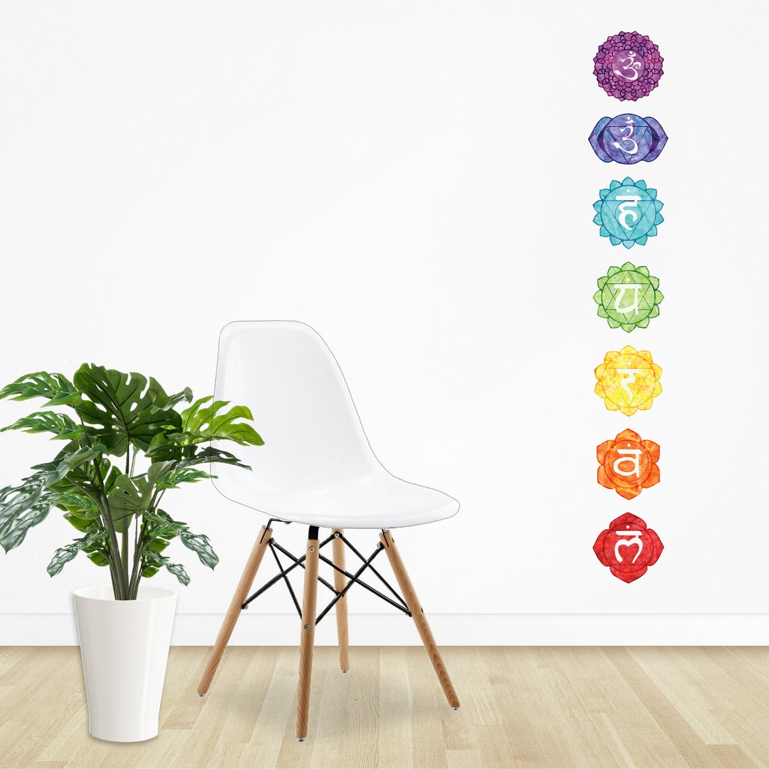 Watercolor Chakras Wall Decal 7 Chakras, Spiritual Decal Namaste Decal ...