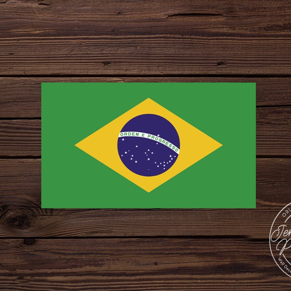 Brazil Flag Car Decal - Etsy