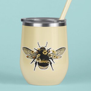 Bumble Bee With Flowers Car Window Decal Bumble Bee Waterproof Sticker ...