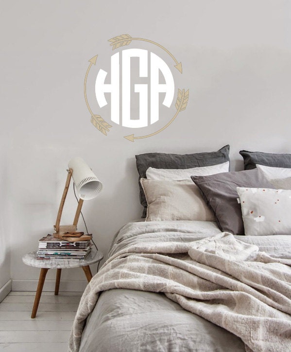 Arrow Monogram Wall Decal Initial Wall Decal Nursery Decal - Etsy Canada