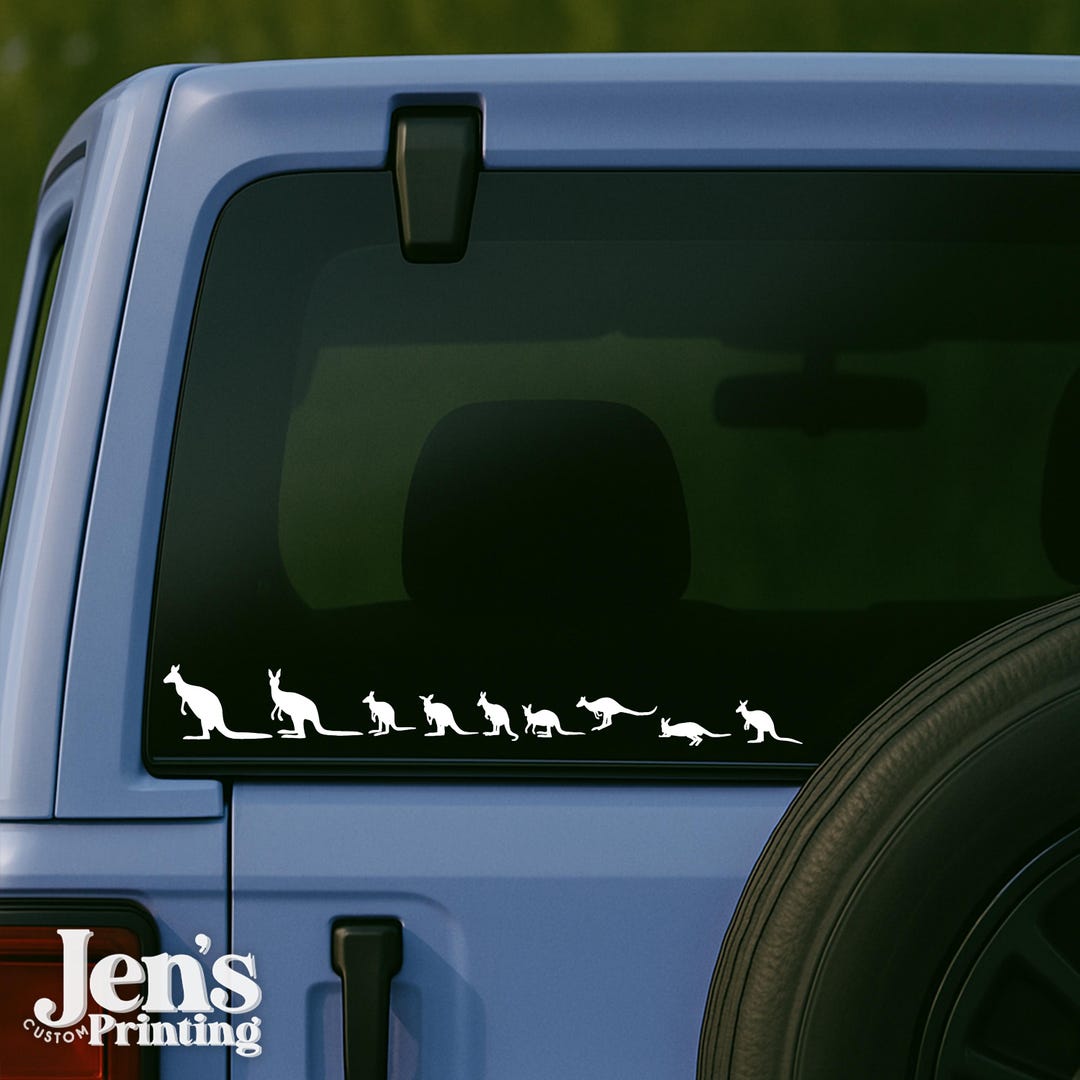 Kangaroo Family Car Window Decal Kangaroo Family Decal | Kangaroo Decal ...