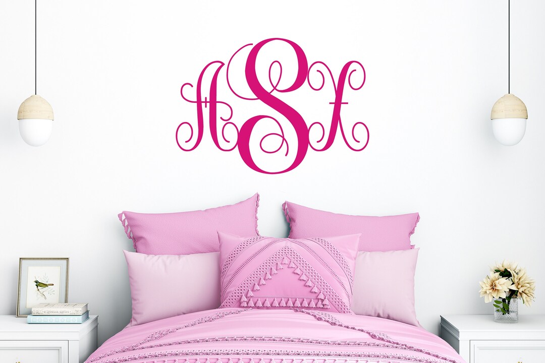 Monogram Wall Decal | Initial Wall Decal | Nursery Decal - Etsy