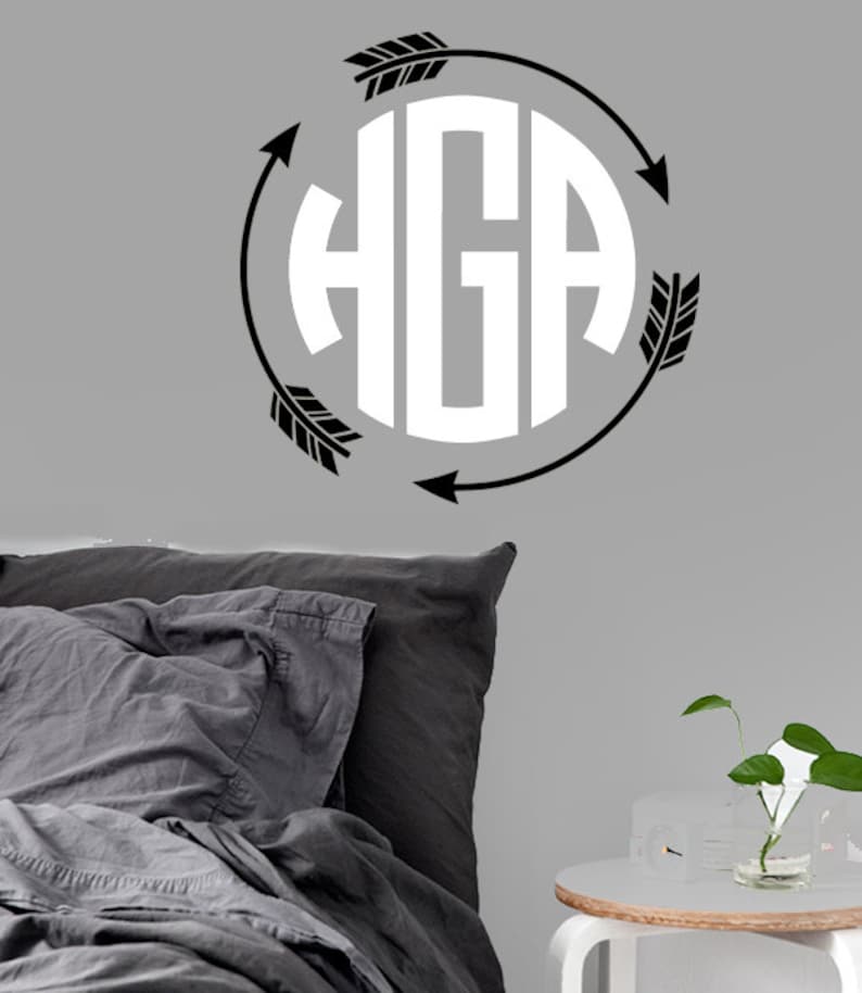 Arrow Monogram Wall Decal Initial Wall Decal Nursery Decal - Etsy Canada
