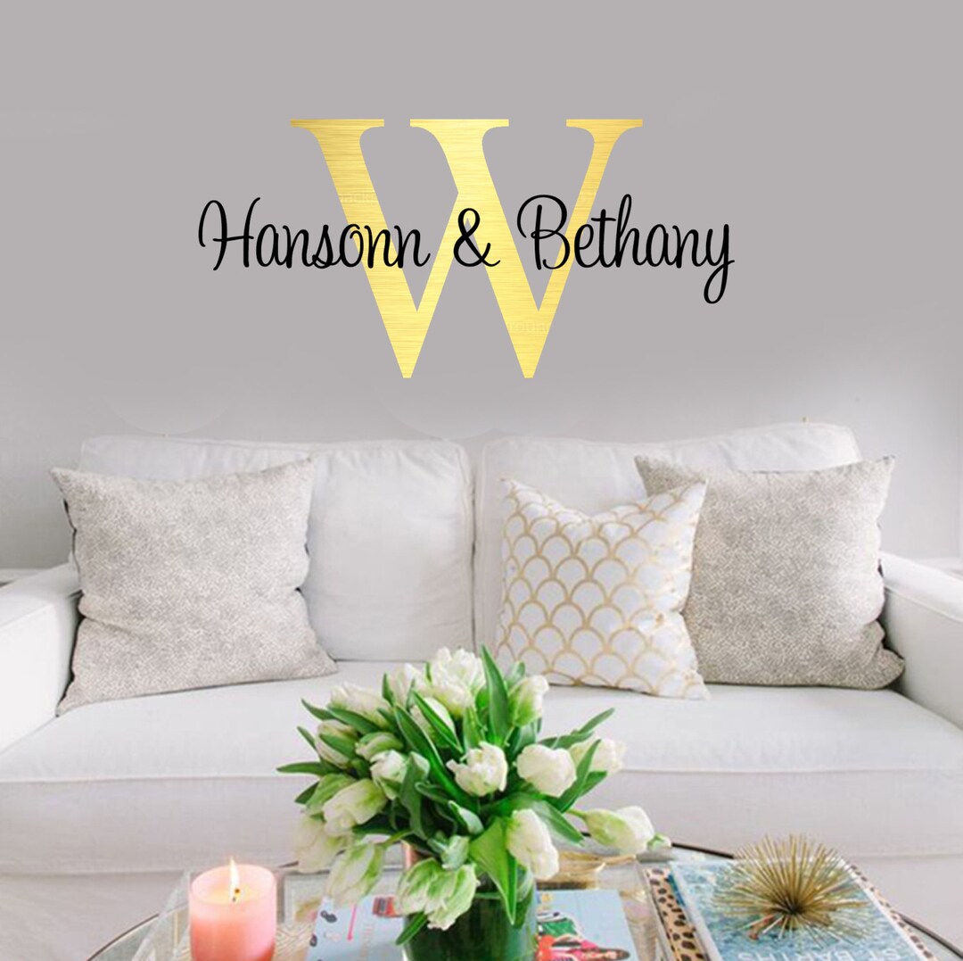 Couple Name Wall Decal Wedding Gift Family Name Wall Decal Couple Love ...