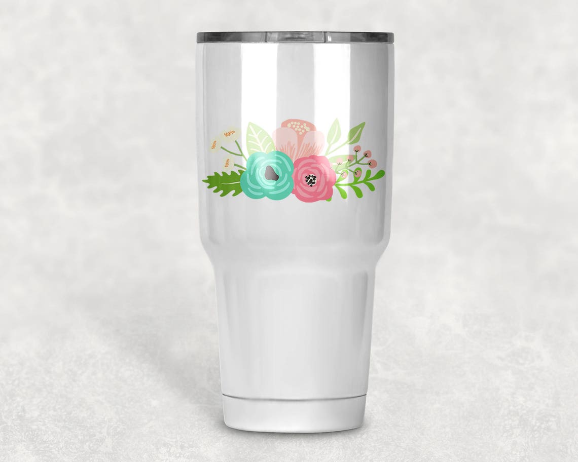 Pastel Bouquet Decal Pink Floral Decal Sticker Trendy Sticker | Etsy