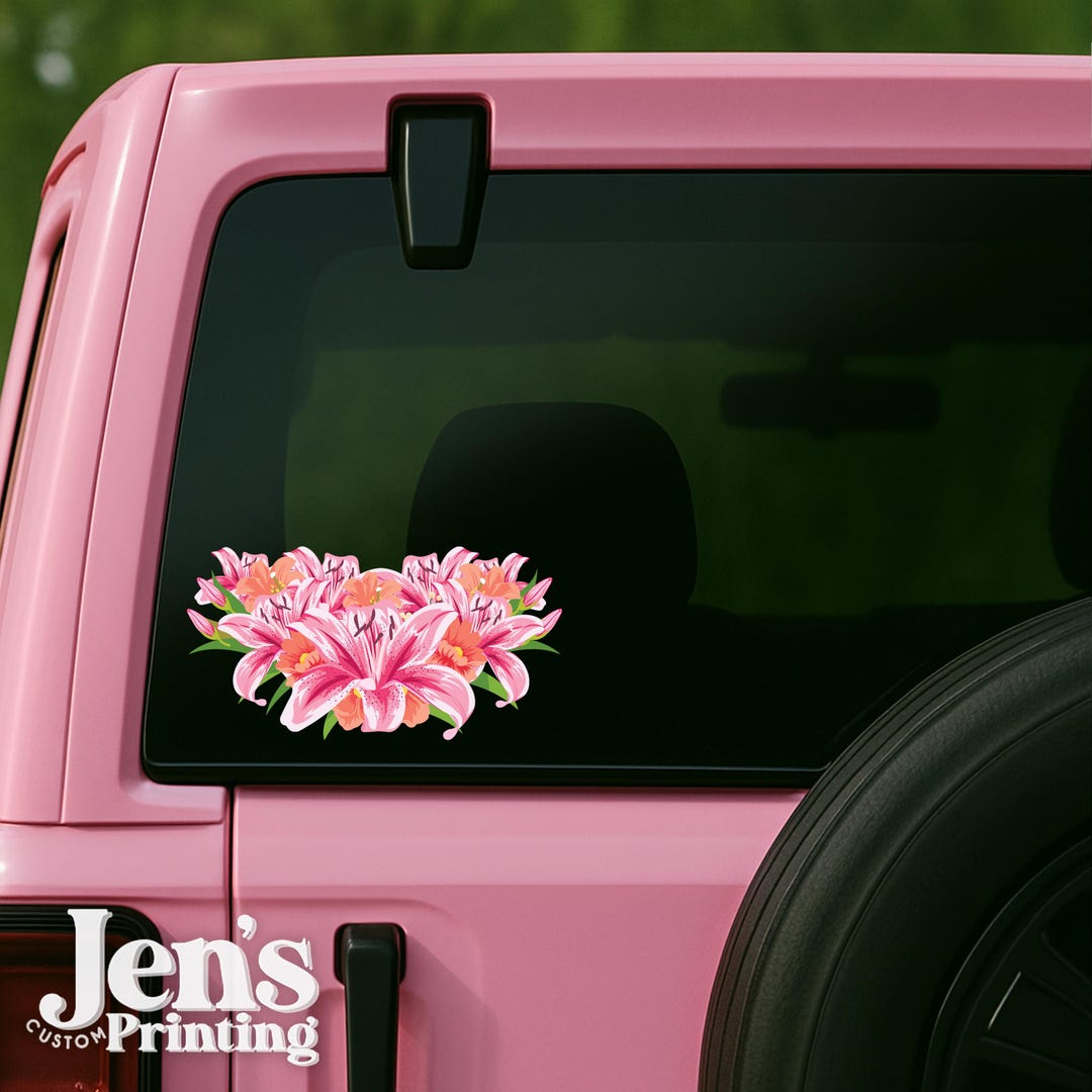 Pink Tiger Lily Bouquet Decal Tiger Lillies Floral Decal Sticker Trendy ...