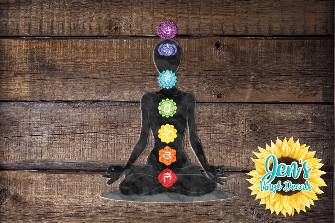 Chakra Decal With Placement Chakra Decal 7 Chakras on Woman Spiritual ...