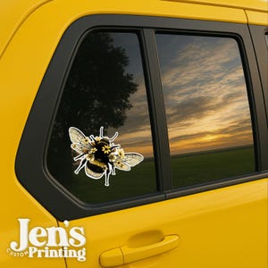 Bumble Bee With Flowers Car Window Decal Bumble Bee Waterproof Sticker ...