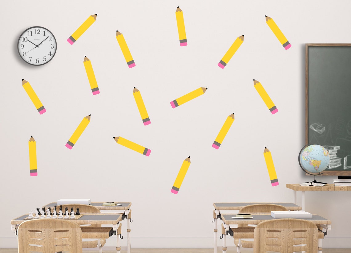 Pencil Wall Decals Classroom Decoration Teacher Stickers | Etsy