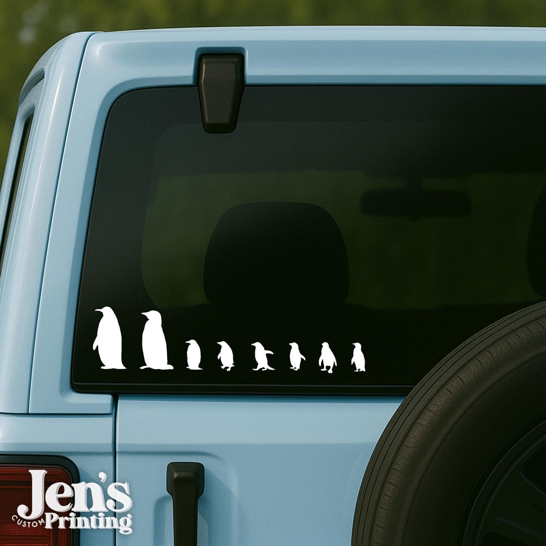 Penguin Family Car Decal: Custom Vinyl Sticker - Etsy