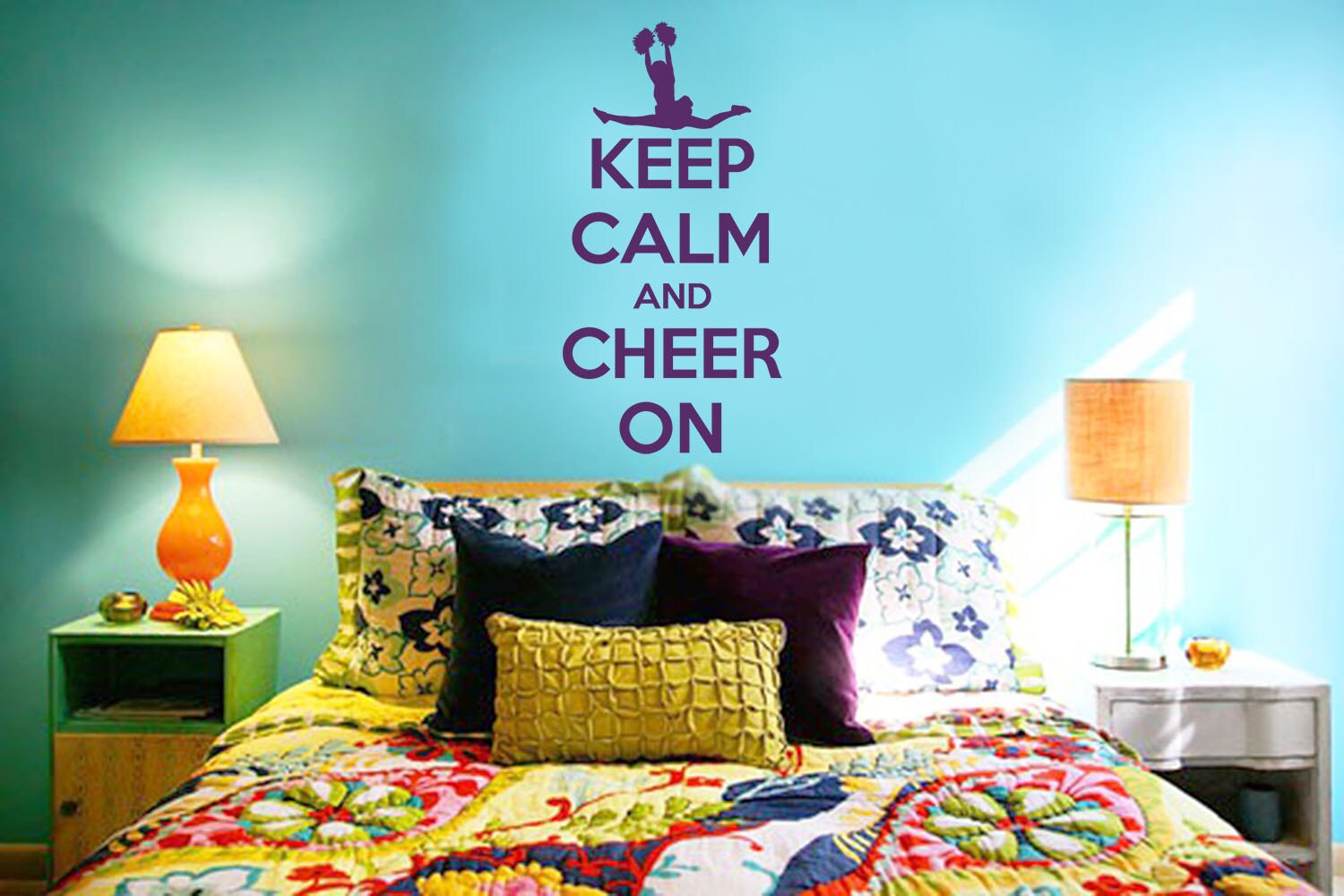 Keep Calm and Cheer on Wall Sticker Wall Decal I Love Cheer - Etsy