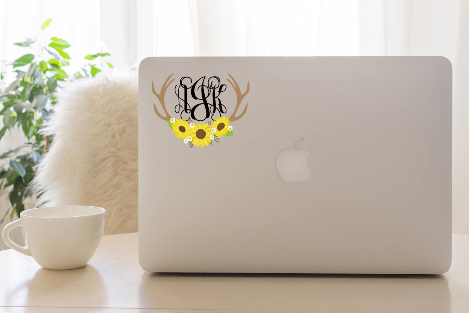 Sunflower Yeti Decal Initials Yeti Sticker Sunflower Fall - Etsy
