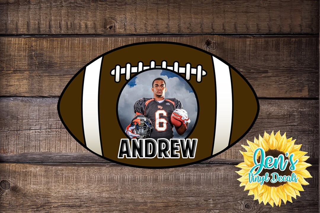 Football Decal With Photo Sports Photo Decal Football Player Decal ...