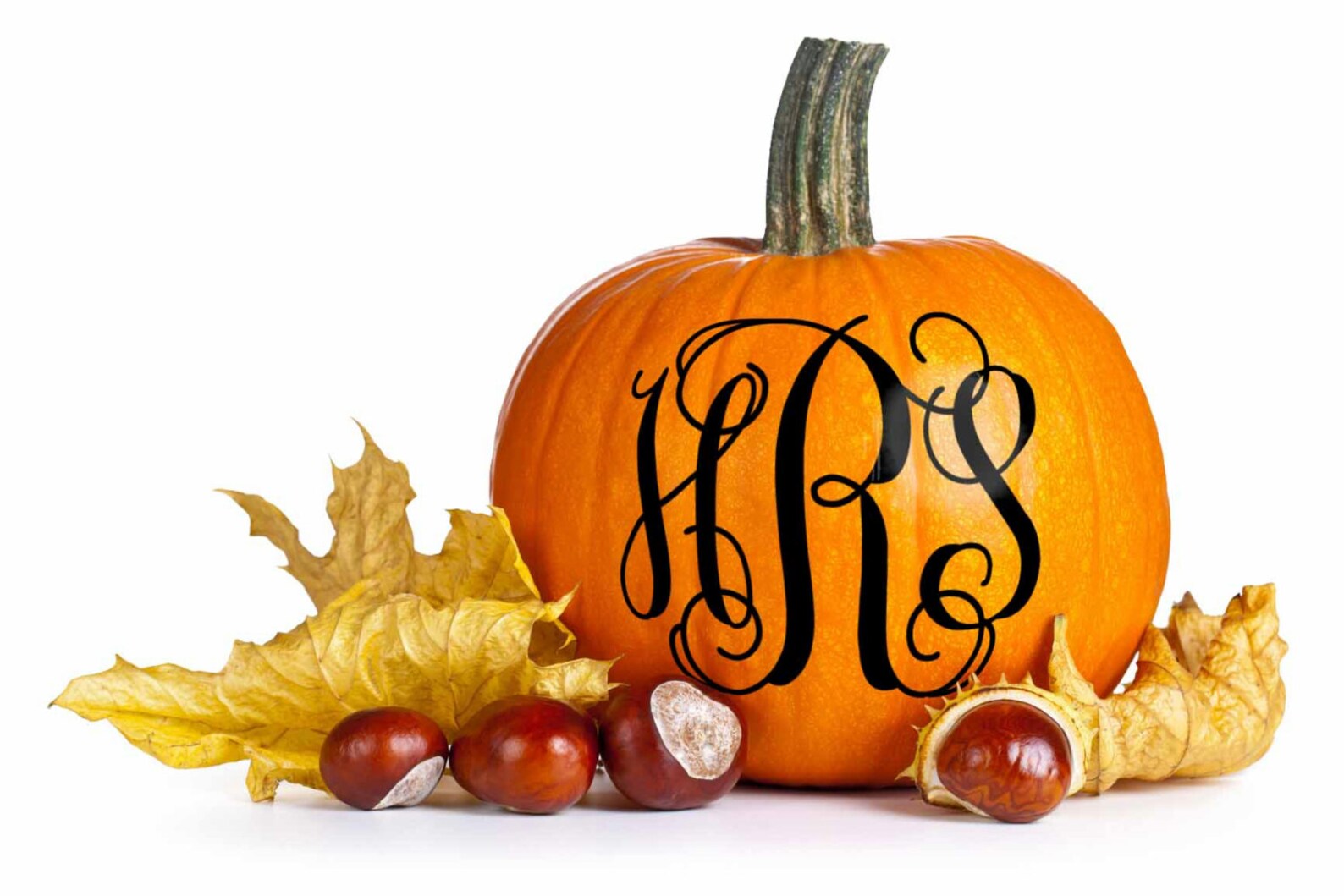 Pumpkin Monogram Sticker Halloween Pumpkin Sticker Fall - Etsy