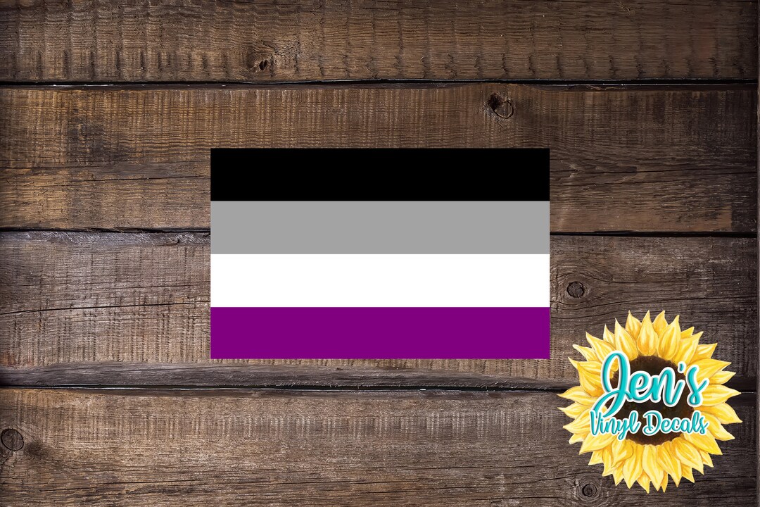 Asexual Pride Flag Decal (waterproof) Purple, White, Gray and Black ...