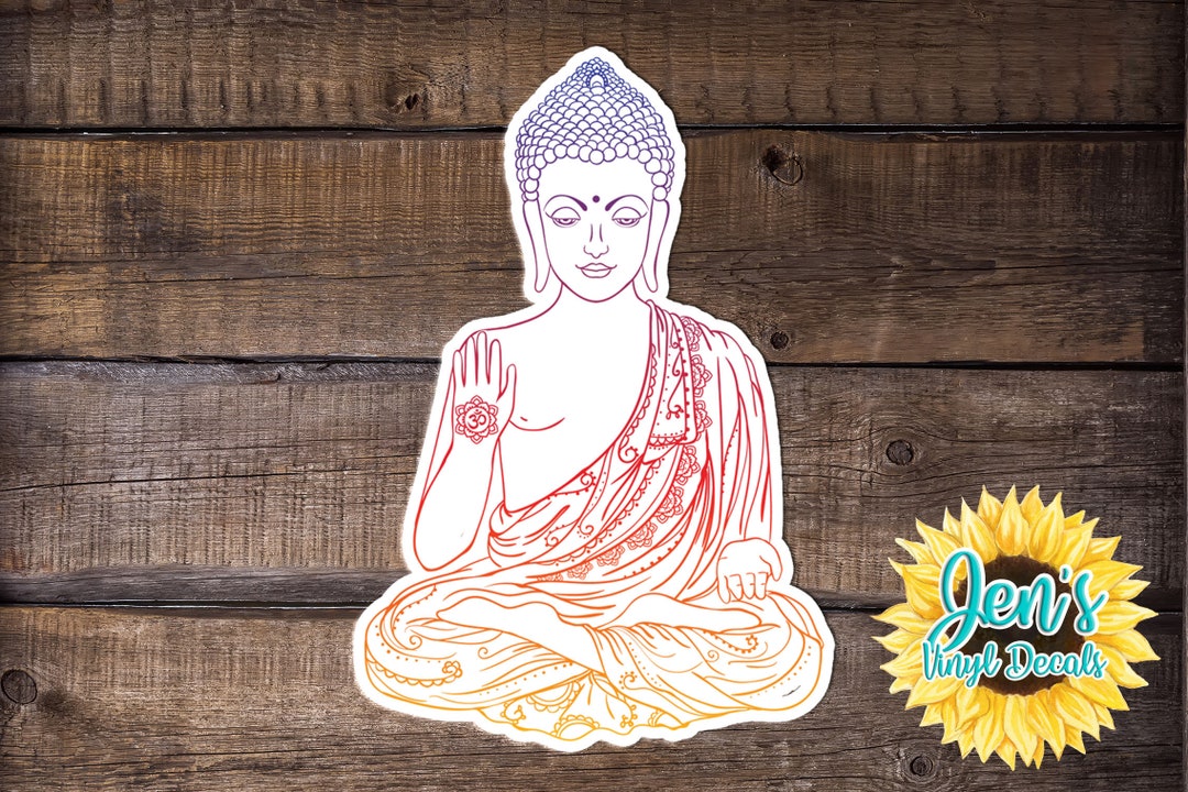 Buddha Decal Colorful Gradient Buddha Sticker Buddhist Decal Spiritual ...